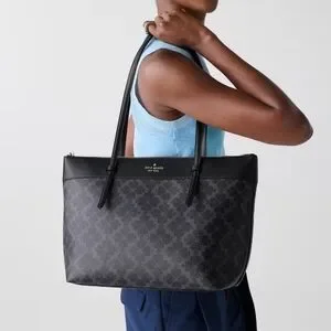 kate spade | Bags | Kate Spade All Day Spade Flower Tote Bag Black ...